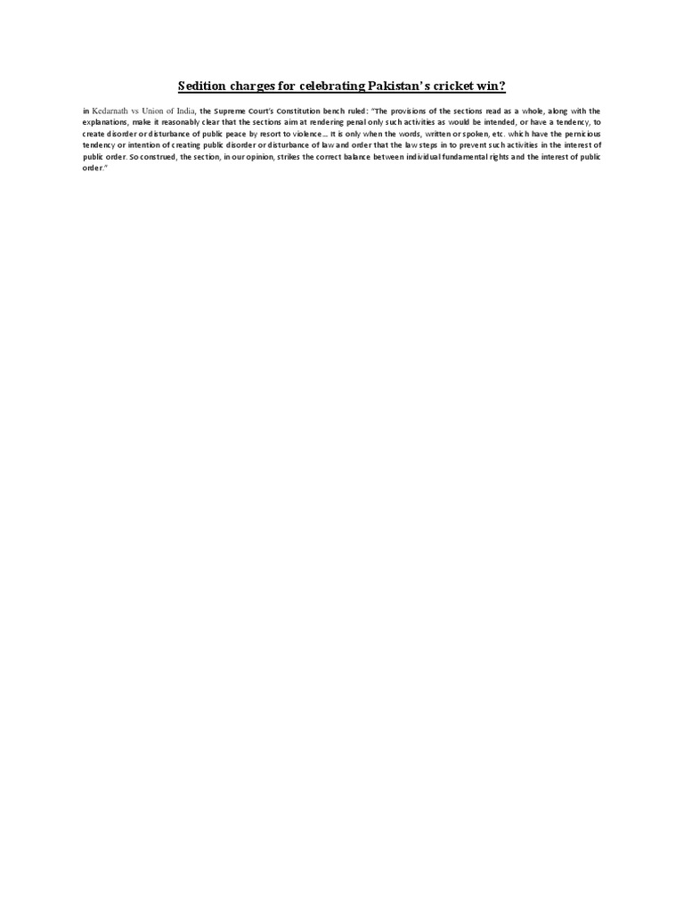 Sedition Charges | PDF | Politics