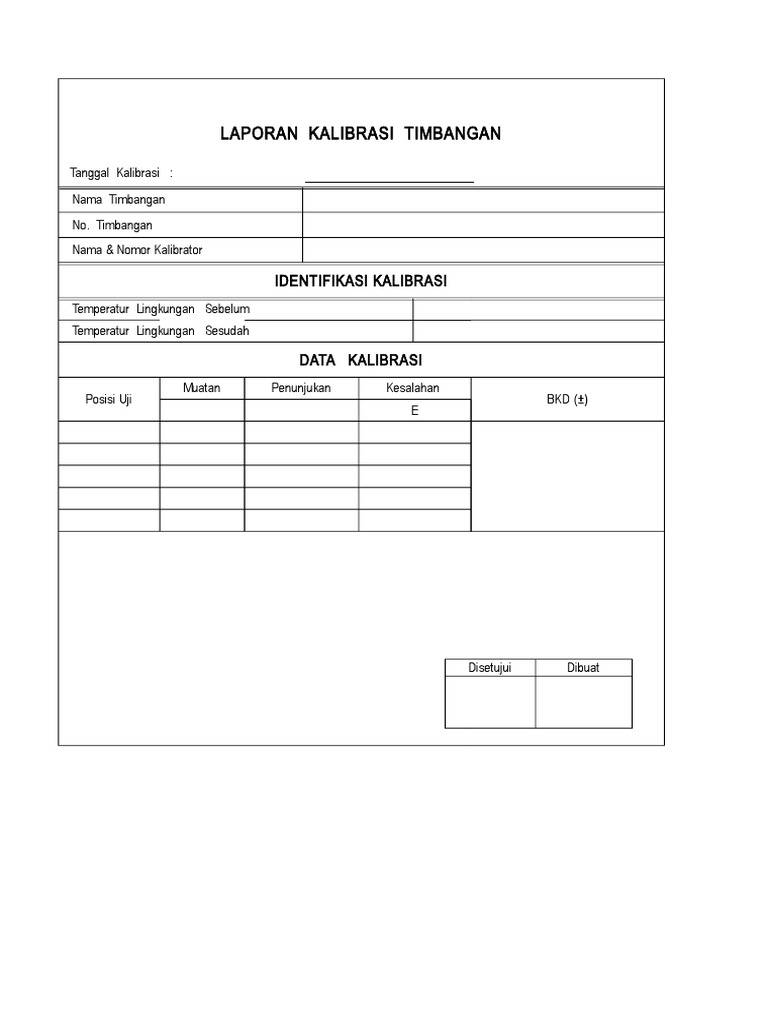 Laporan Kalibrasi Timbangan Sawit | PDF
