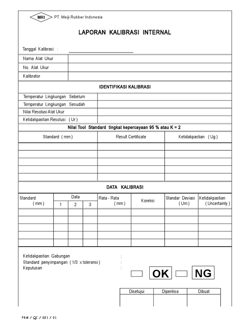 Laporan KAlibrasi Internal | PDF