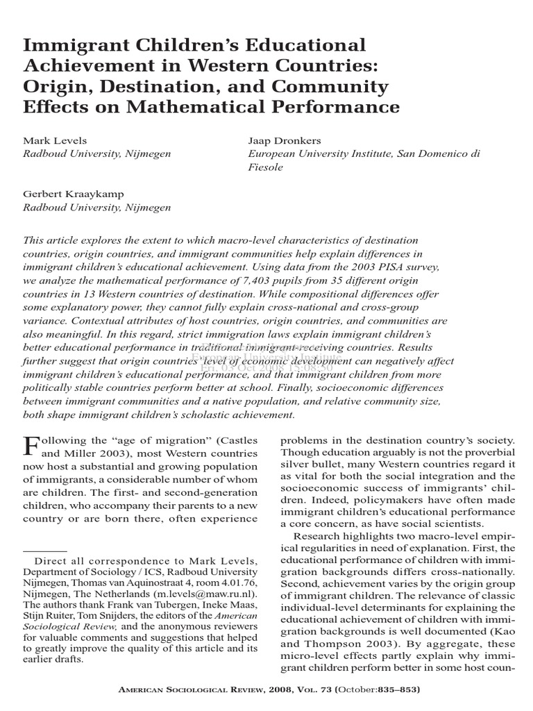Immigrant Children's Educational | PDF | Immigration