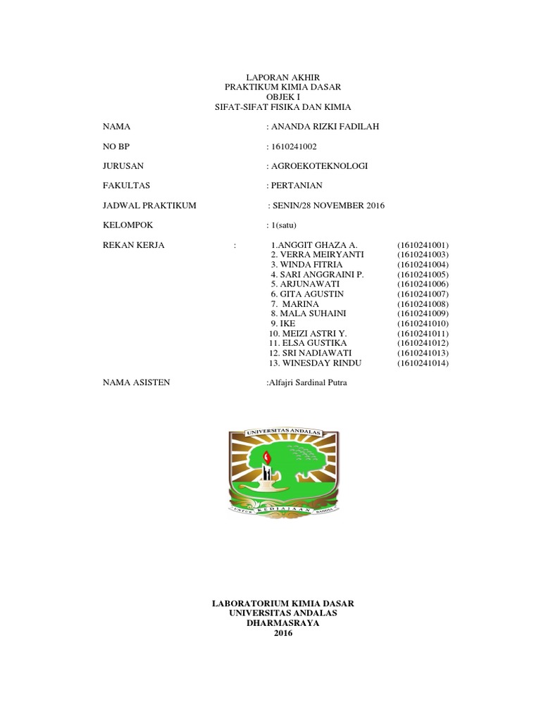 Cover Kimia Objek 1 | PDF