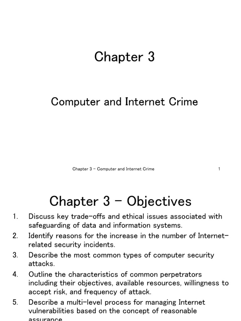 Chapter 3 - Computer and Internet Crime 1 | PDF | Computer Security ...