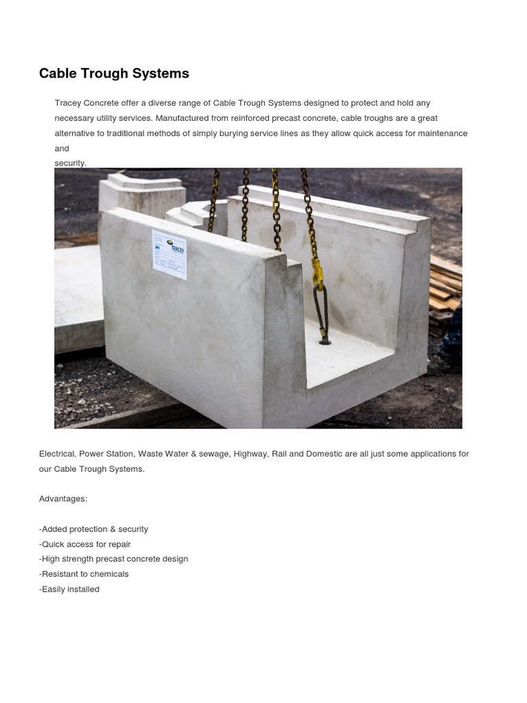 Cable Trough Systems | PDF | Precast Concrete | Concrete