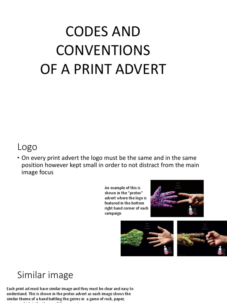 Codes and Conventions of A Print Advert | PDF