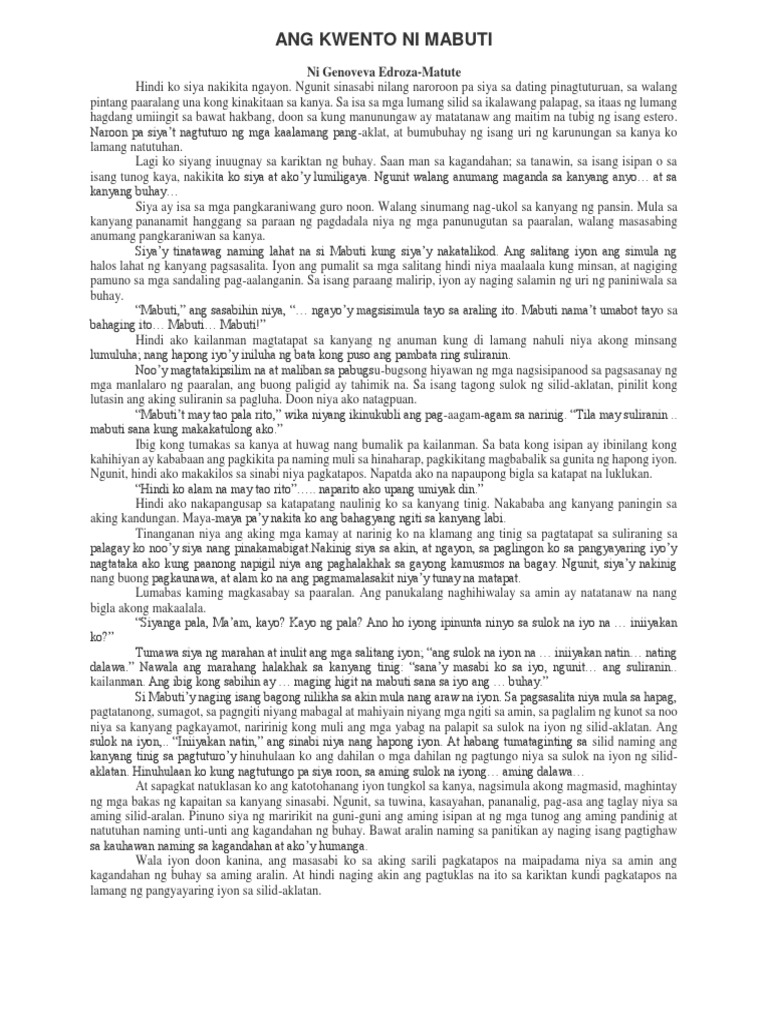 Mga Maikling Kwento | PDF