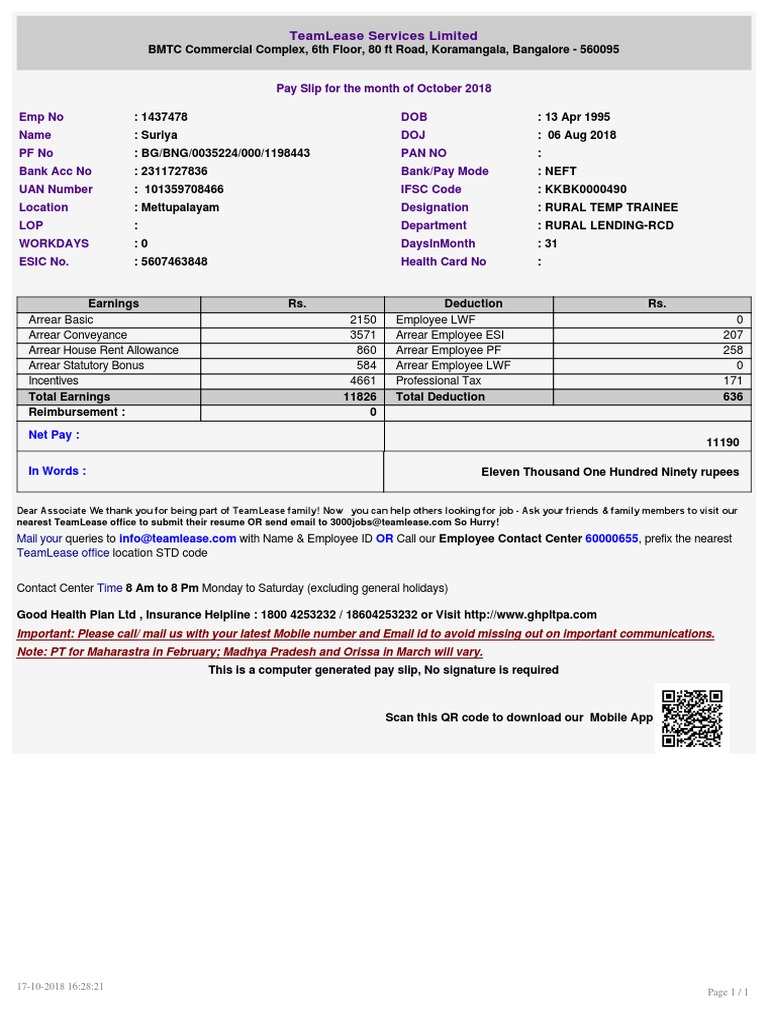 Payslip Model | PDF | Government Finances | Payments