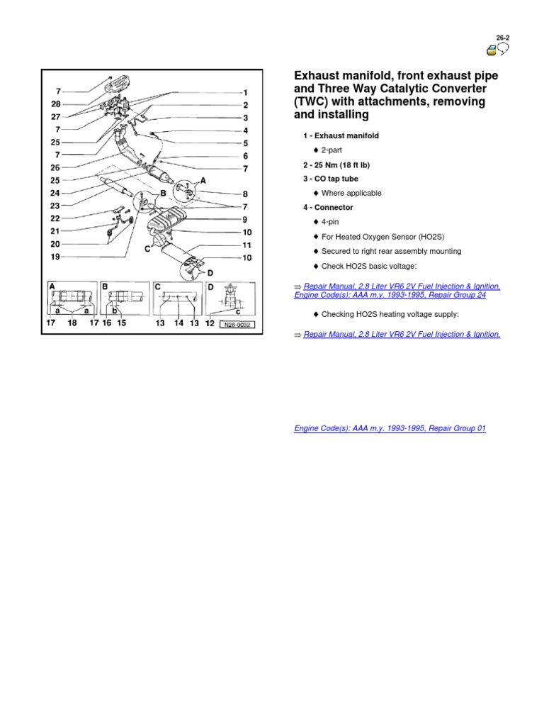 VW Golf 3 Exhaust Manifold Engine Aaa | PDF | Manual Transmission ...