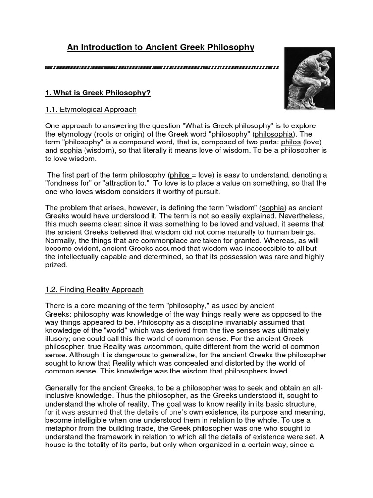 An Introduction To Ancient Greek Philosophy | PDF | Ancient Greek ...