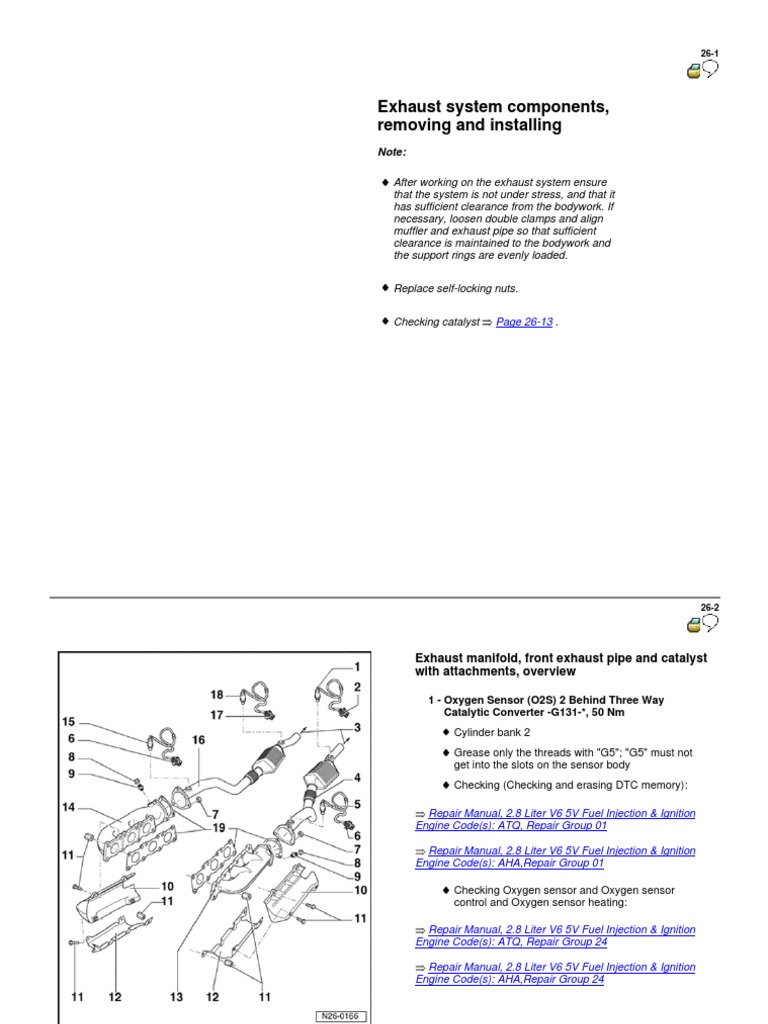 VW Passat B5 Exhaust System 2.8 Aha Atq | PDF | Fuel Injection ...