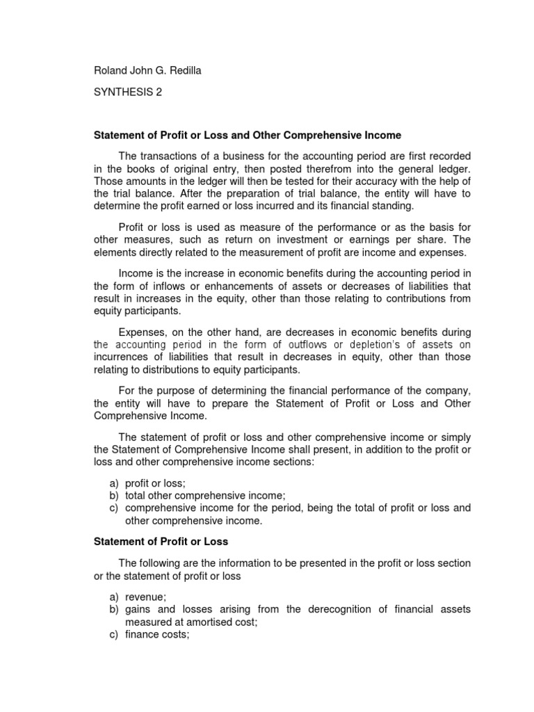 Synthesis Report Finale | PDF | Expense | Income Statement