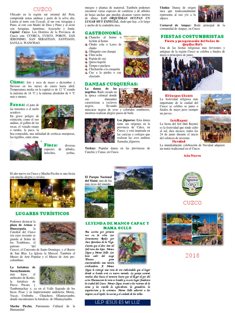 Triptico CUZCO | PDF