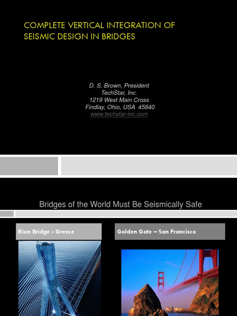 Complete Vertical Integration of Seismic Design in Bridges | PDF ...