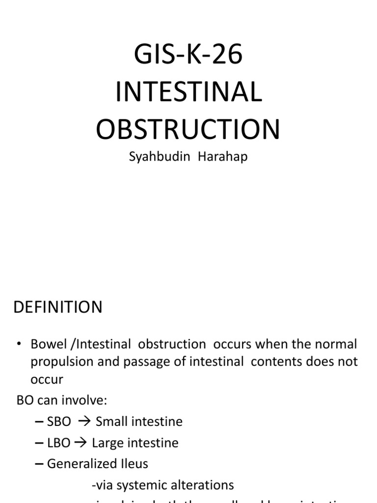Classification and Causes of Intestinal Obstruction: A Comprehensive ...