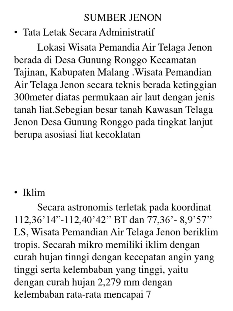 Wisata dan Mitos Sumber Jenon | PDF | Griya & Taman | Teknologi & Rekayasa