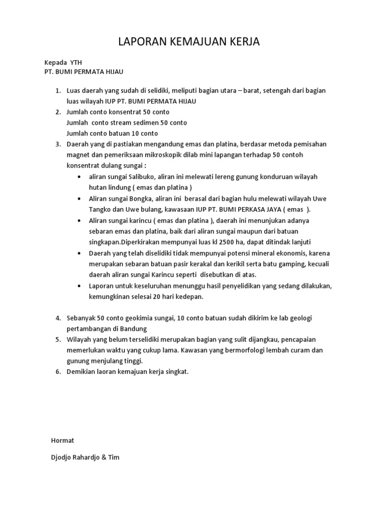 Laporan Kemajuan Kerja | PDF