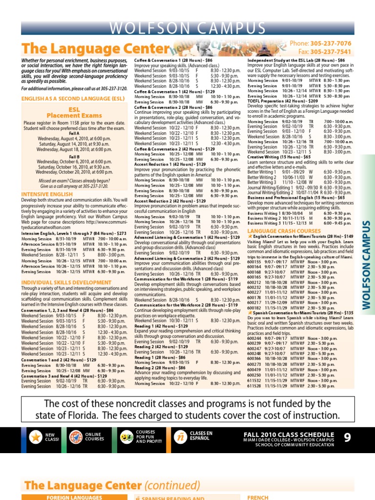 Wolfson Campus: The Language Center | PDF | English As A Second Or ...