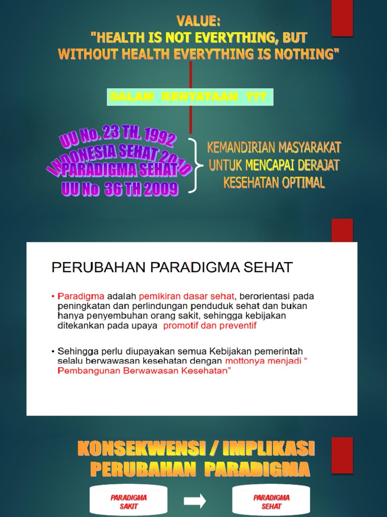 Paradigma Sehat dalam Pembangunan Kesehatan | PDF | Kesehatan Holistik