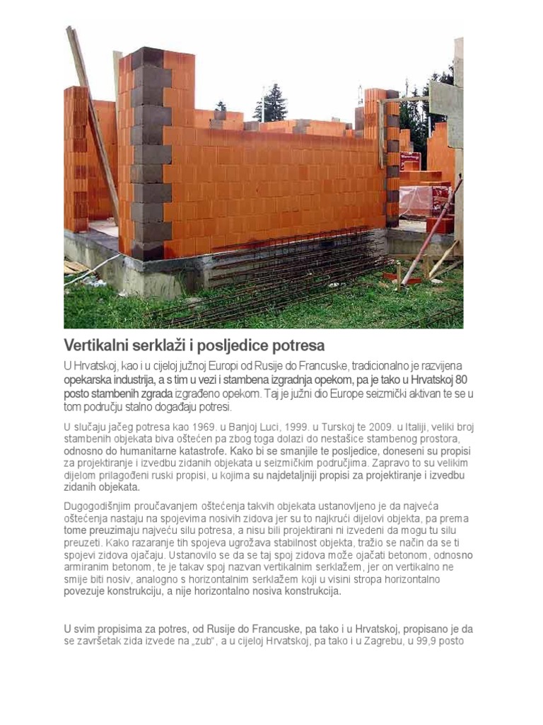 Vertikalni Serklaži I Posljedice Potresa | PDF