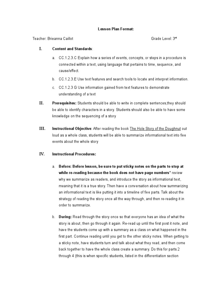 Doughnut Lesson Plan | Download Free PDF | Lesson Plan | Information