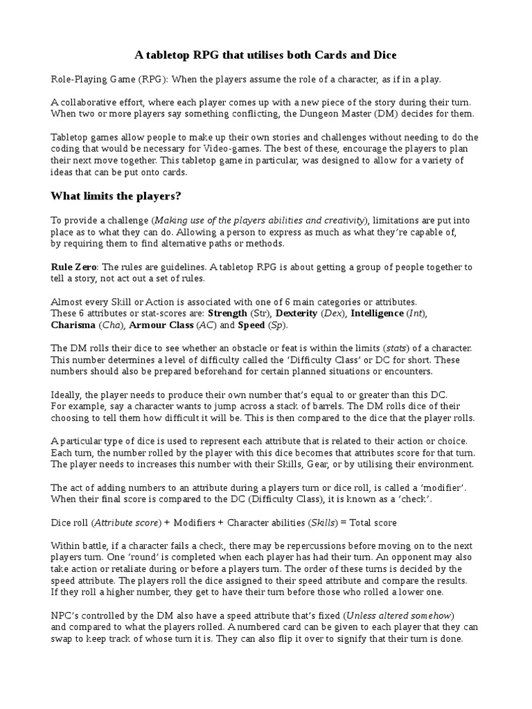 Tabletop RPG | PDF | Tabletop Role Playing Game | Role Playing Games