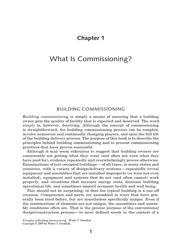 Meaning of Commissioning | PDF