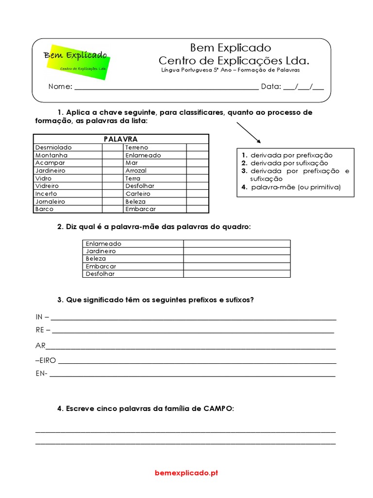 2.2 Ficha Formativa - Derivação - prefixação e sufixação (2).pdf