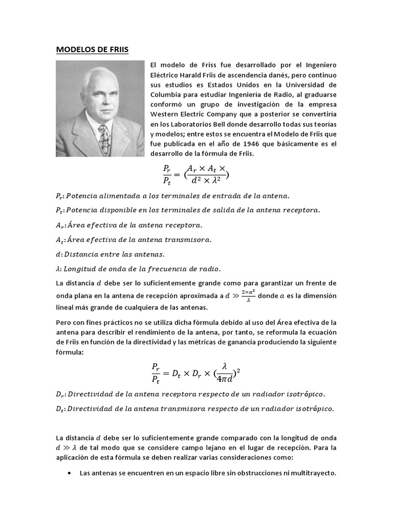 Modelos de Friis | PDF | Antena (Radio) | Física