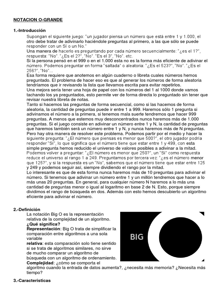 Qué Es La Notación Big O | PDF | Teoría de la complejidad computacional | Algoritmos