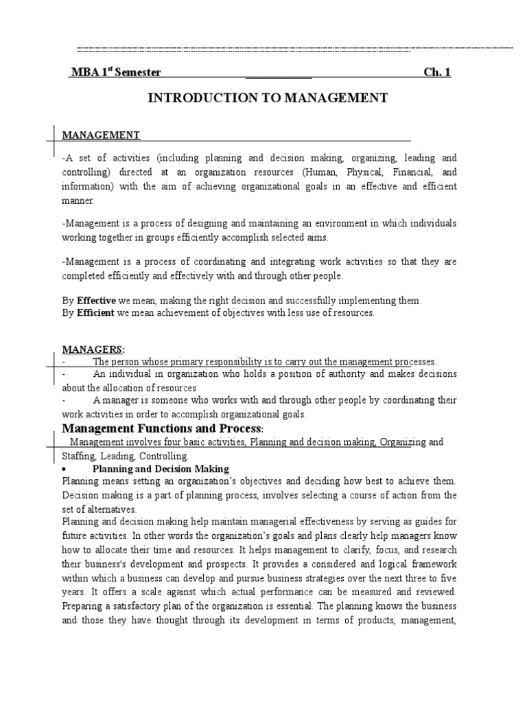 Introduction to Management Concepts | PDF | Goal | Leadership
