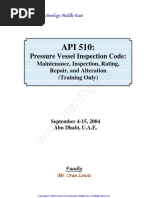 API 510 PV Inspection Checklist | PDF | Leak | Corrosion