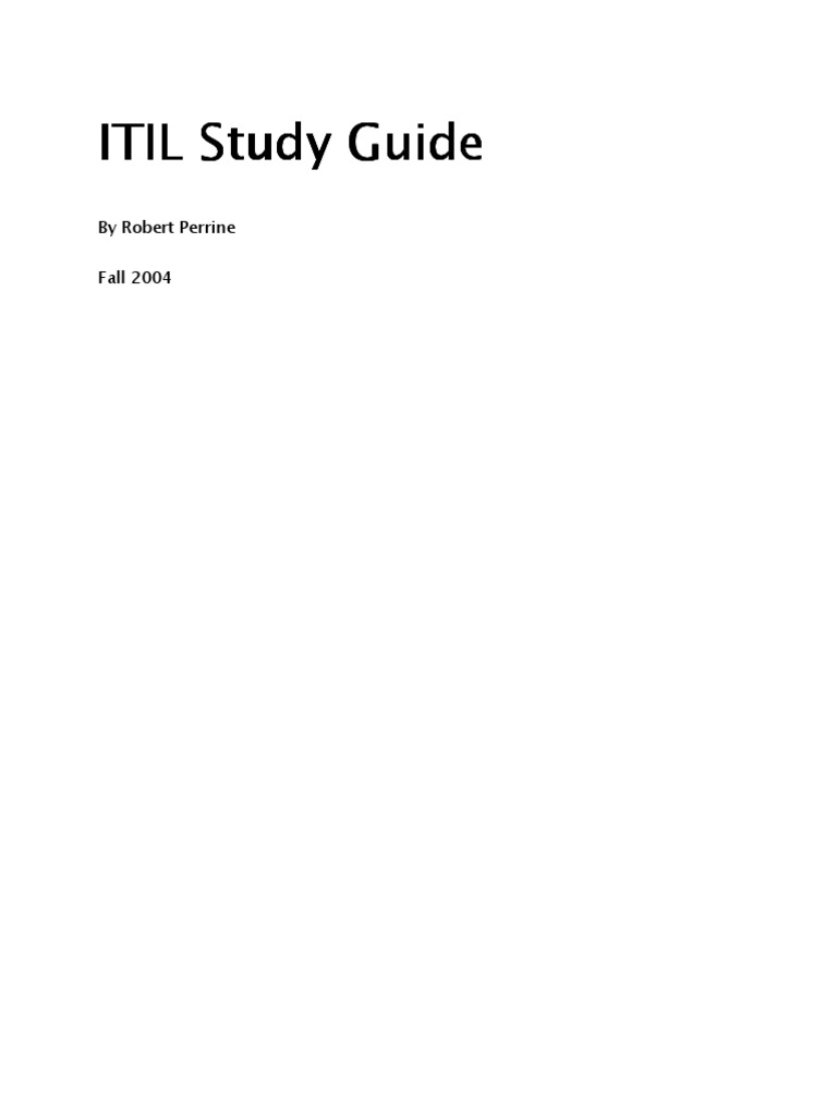 ITIL Study Guide | PDF | It Service Management | Itil