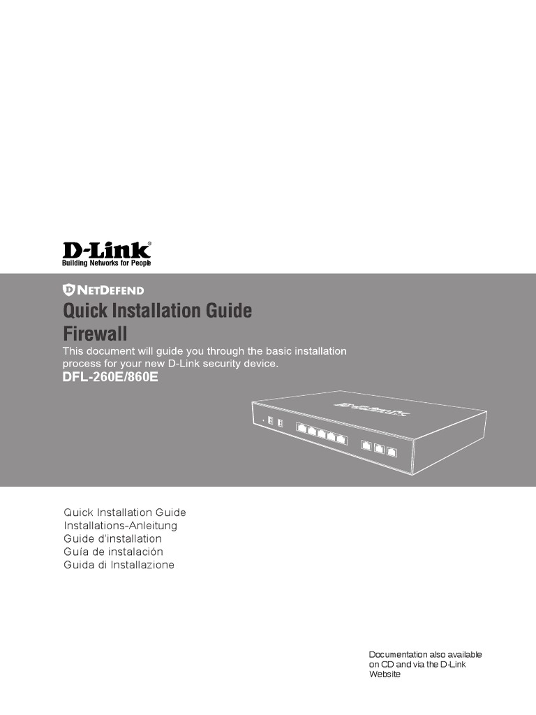 DFL-260E+860E A1 QIG v1.00 PDF | PDF | Router (Computing) | Internet Protocols