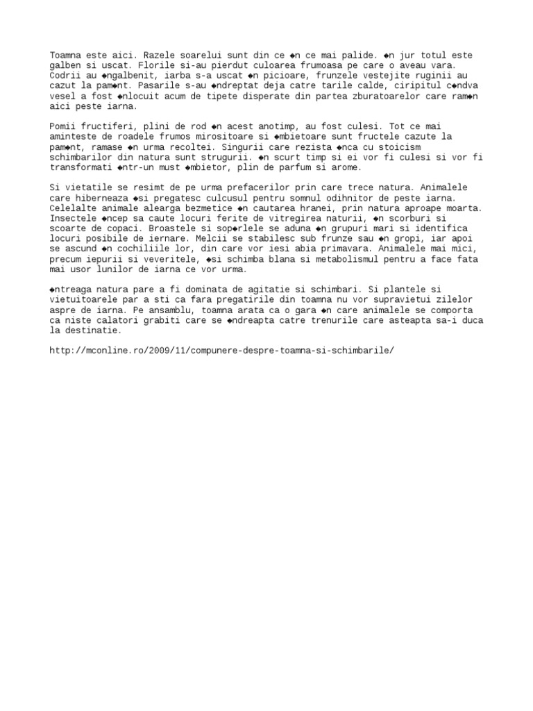 Compunere Toamna | PDF