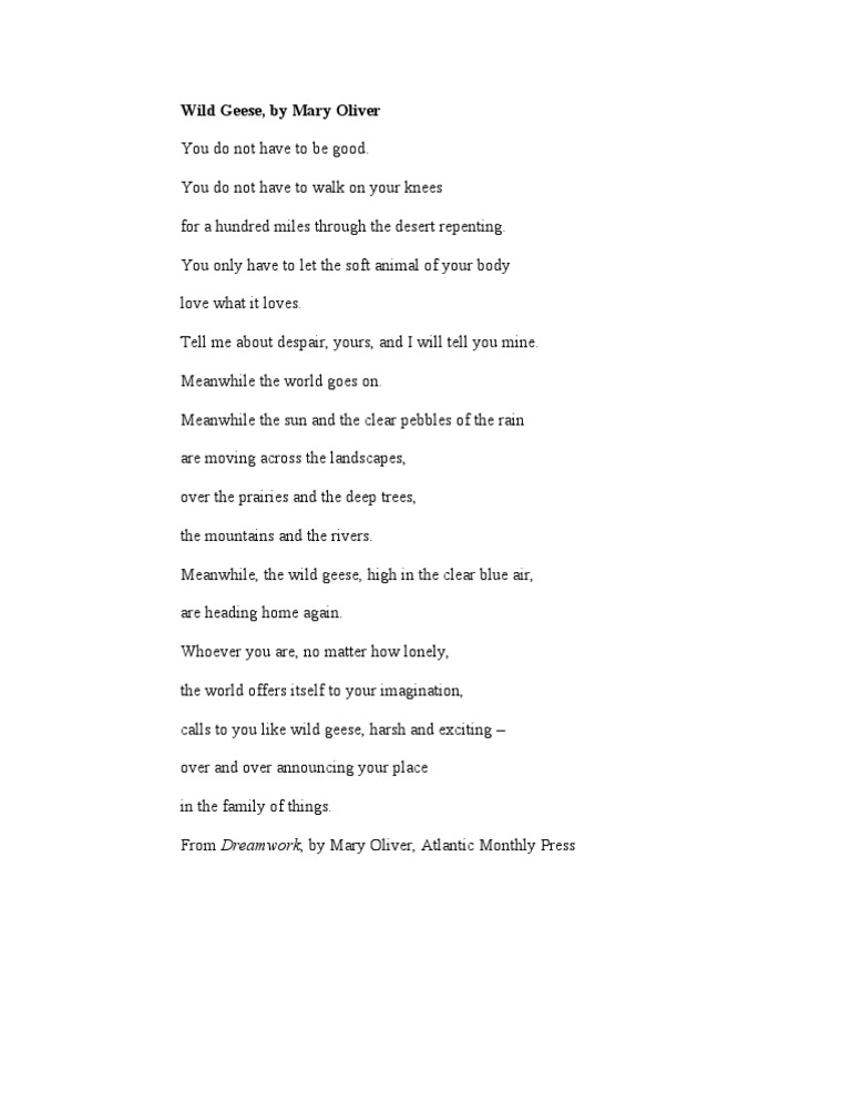 Wild Geese Poem | PDF