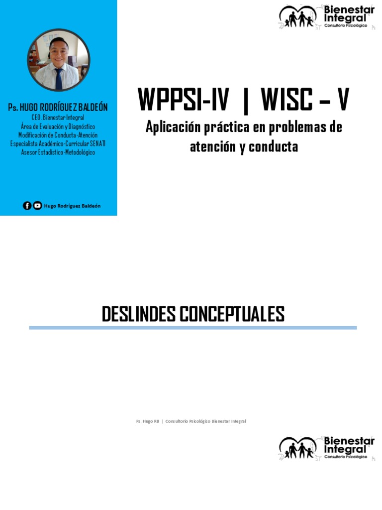 WPPSI-IV y WISC-V. Atencion y Conducta. Ps. Hugo Rodriguez | PDF ...