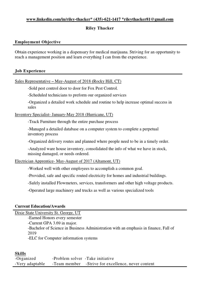 Riley Resume | PDF | Business