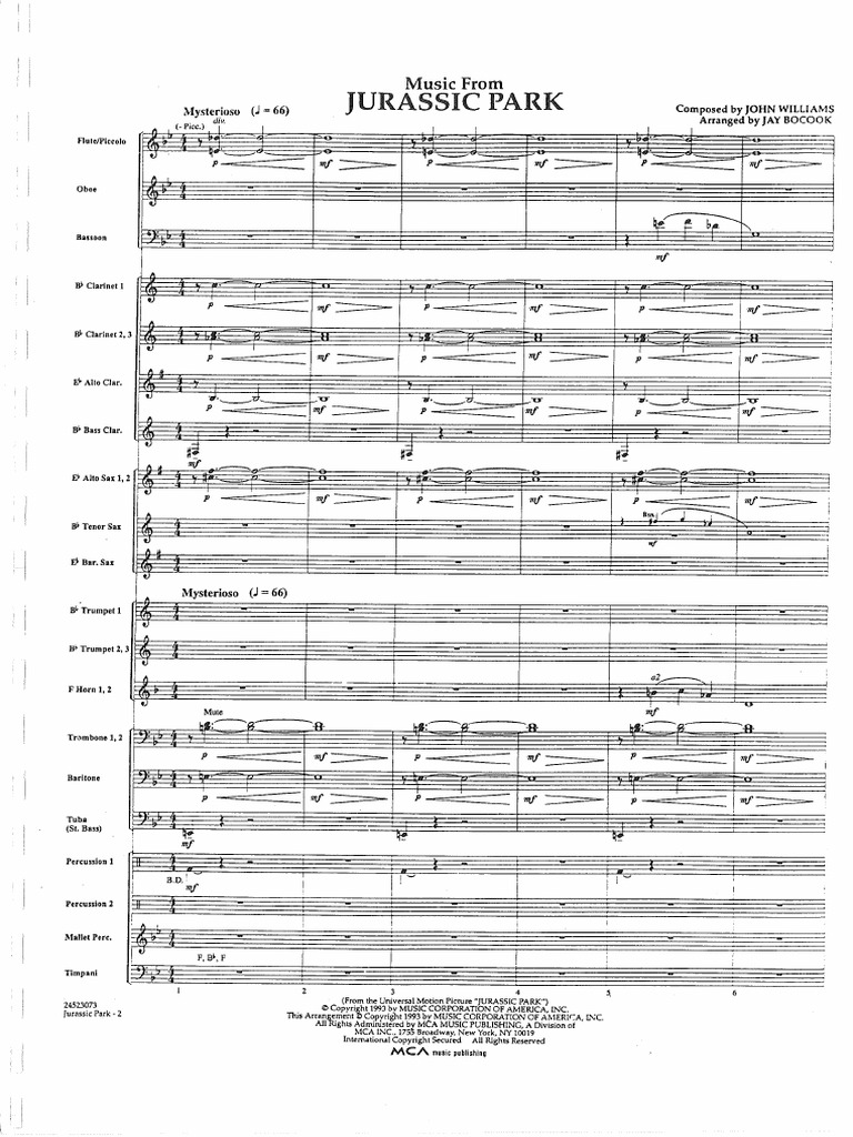 Jurassic Park (Music From) - John Williams Arr. Jay Bocook | PDF