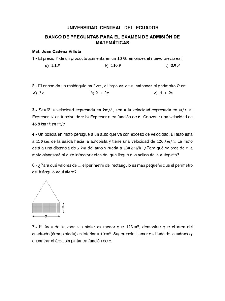 Banco de Preguntas Matematicas 2 | PDF | Triángulo | Geometría euclidiana