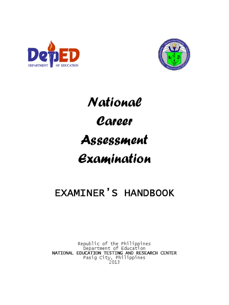 2013 NCAE Examiners Handbook | PDF | Test (Assessment)