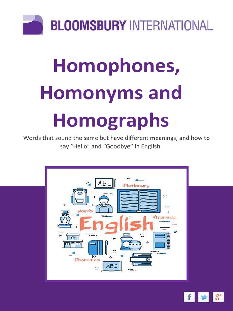 Homophones Homonyms Homographs | PDF | Bow And Arrow | Semantics