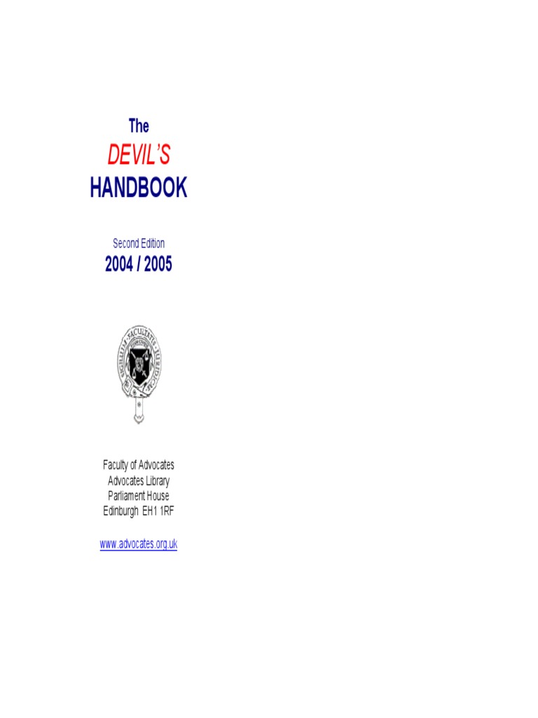 Devils Handbook | PDF | Advocate | Barrister