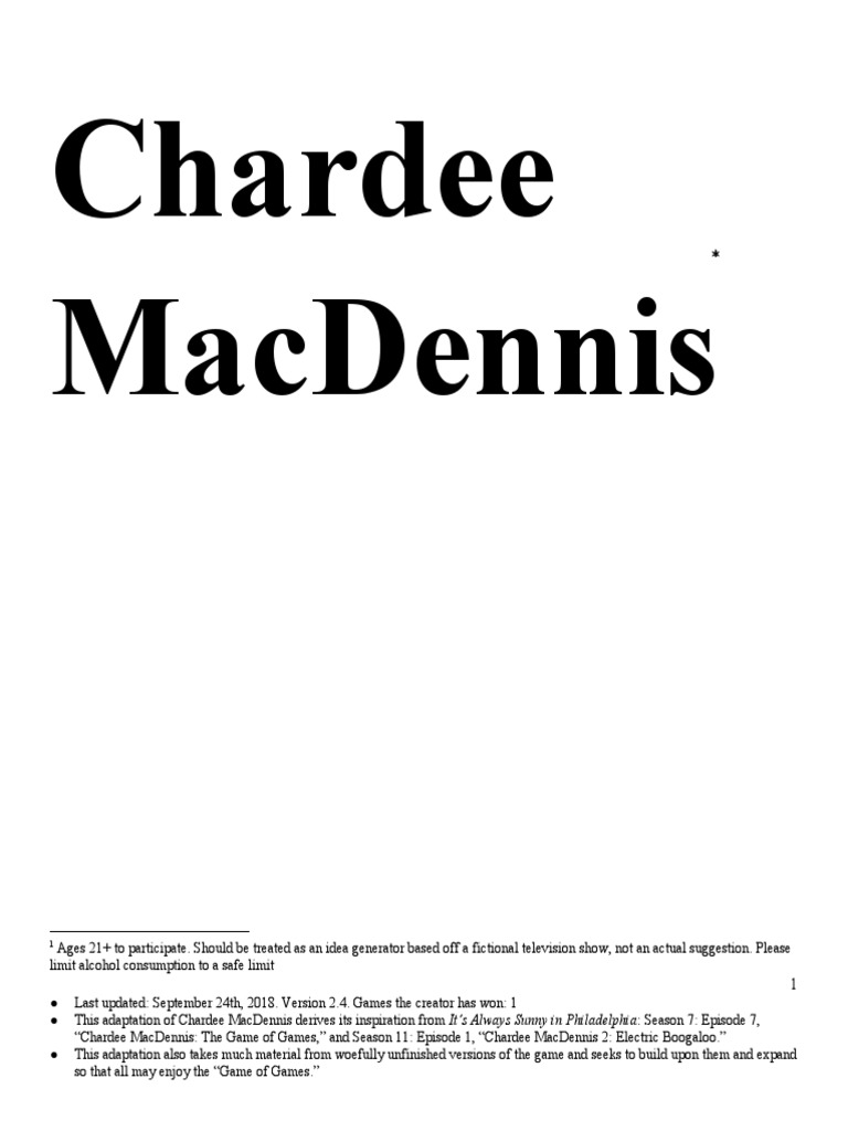 CharDee MacDennis | PDF | Alcoholic Drinks | Leisure