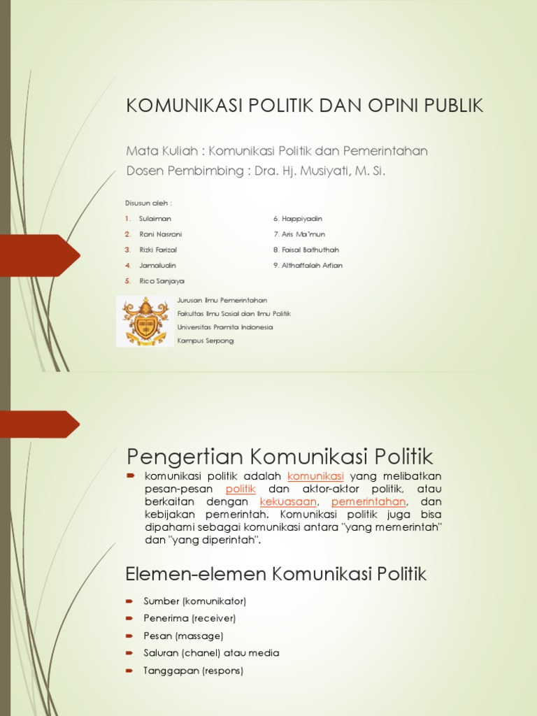 Komunikasi Politik Dan Opini Publik | PDF