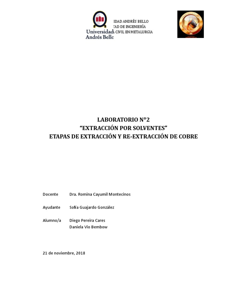 Lab 2 Hidro | PDF | Equilibrio químico | Cobre