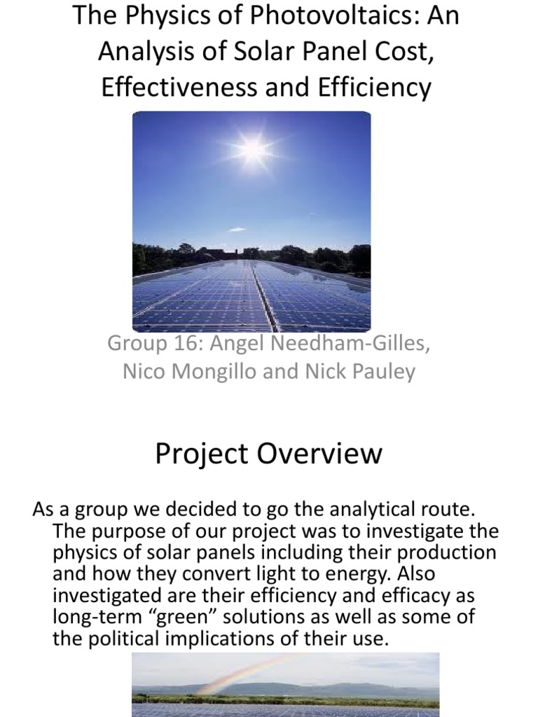 Solar Cell Presentation | Download Free PDF | Semiconductors | Solar Cell