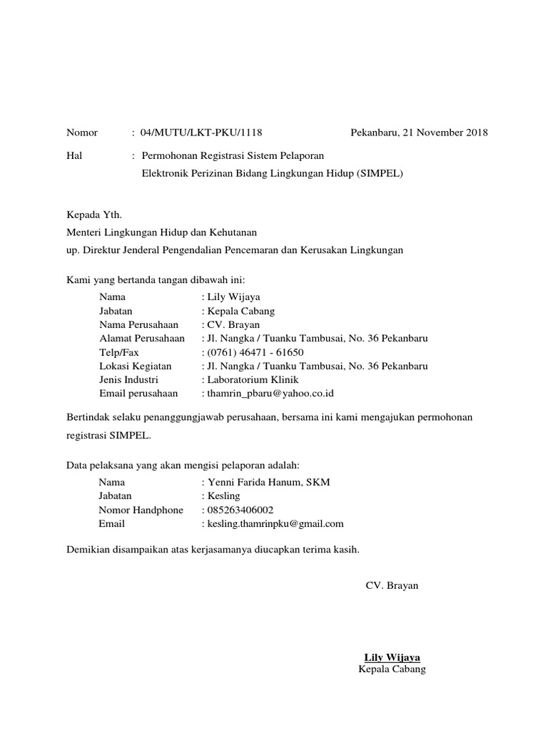 Formulir Registrasi Simpel | PDF