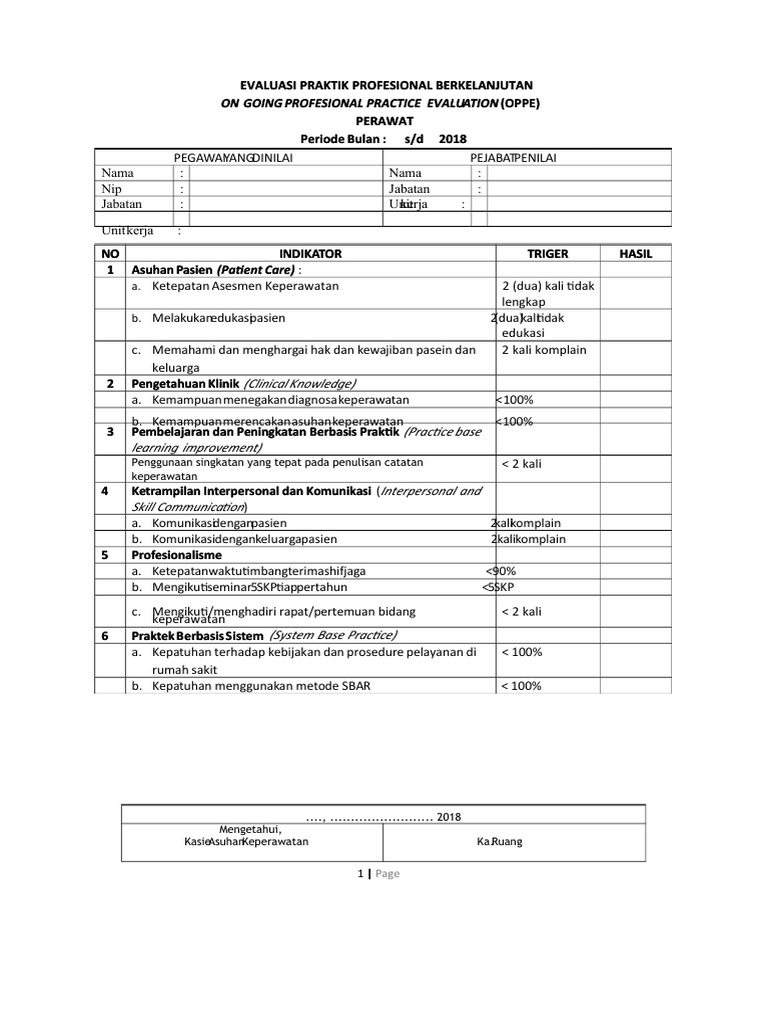 Contoh Oppe Klinis Keperawatan | PDF | Metode & Bahan Ajar | Sains ...