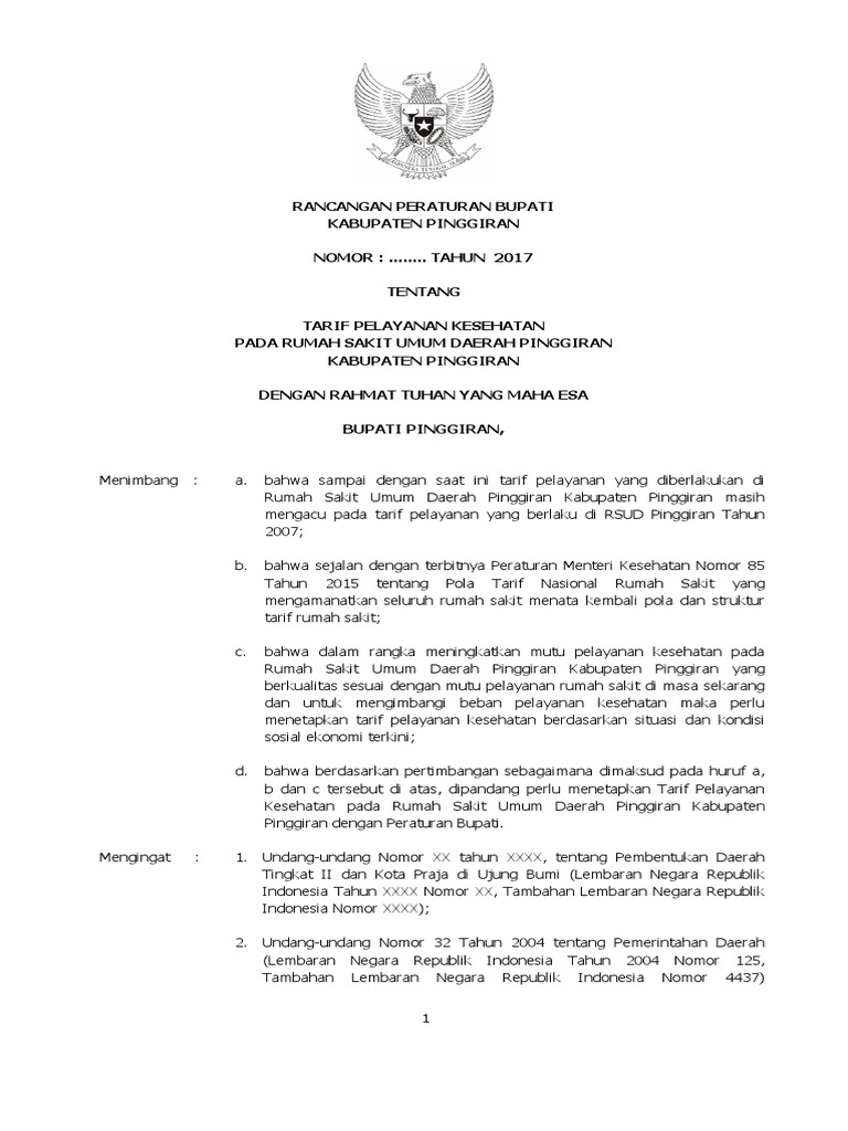 11b. Contoh Perkada Tarif RS | PDF