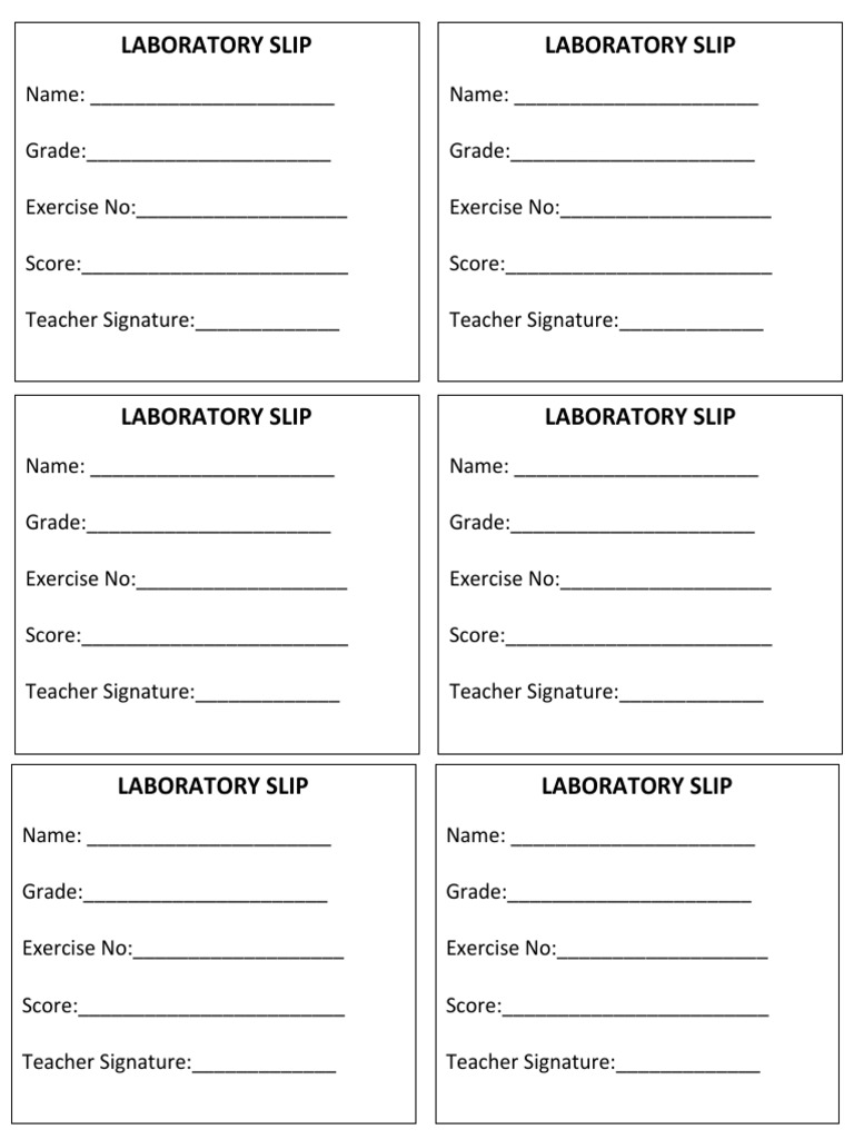 Laboratory Slip | PDF