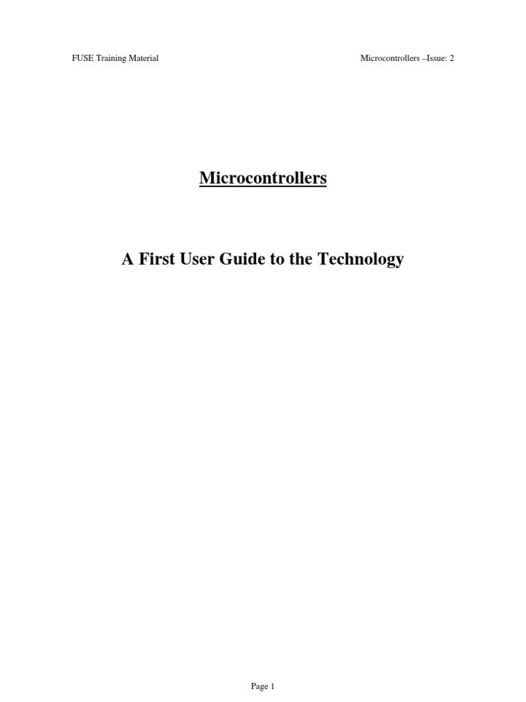 Microcontrollers: FUSE Training Material Microcontrollers - Issue: 2 ...
